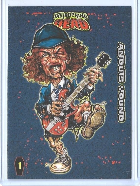 AWESOME ~ THE ROCKING DEAD ~ ANGUS "ANGUTS" YOUNG CARD #1 ~ ACDC ~ BACK ...