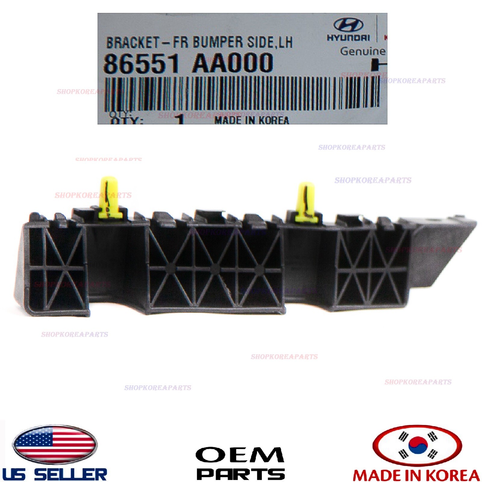 HYUNDAI OEM 21-22 Elantra Bumper Components-Side Bracket 86551AA000 for ...
