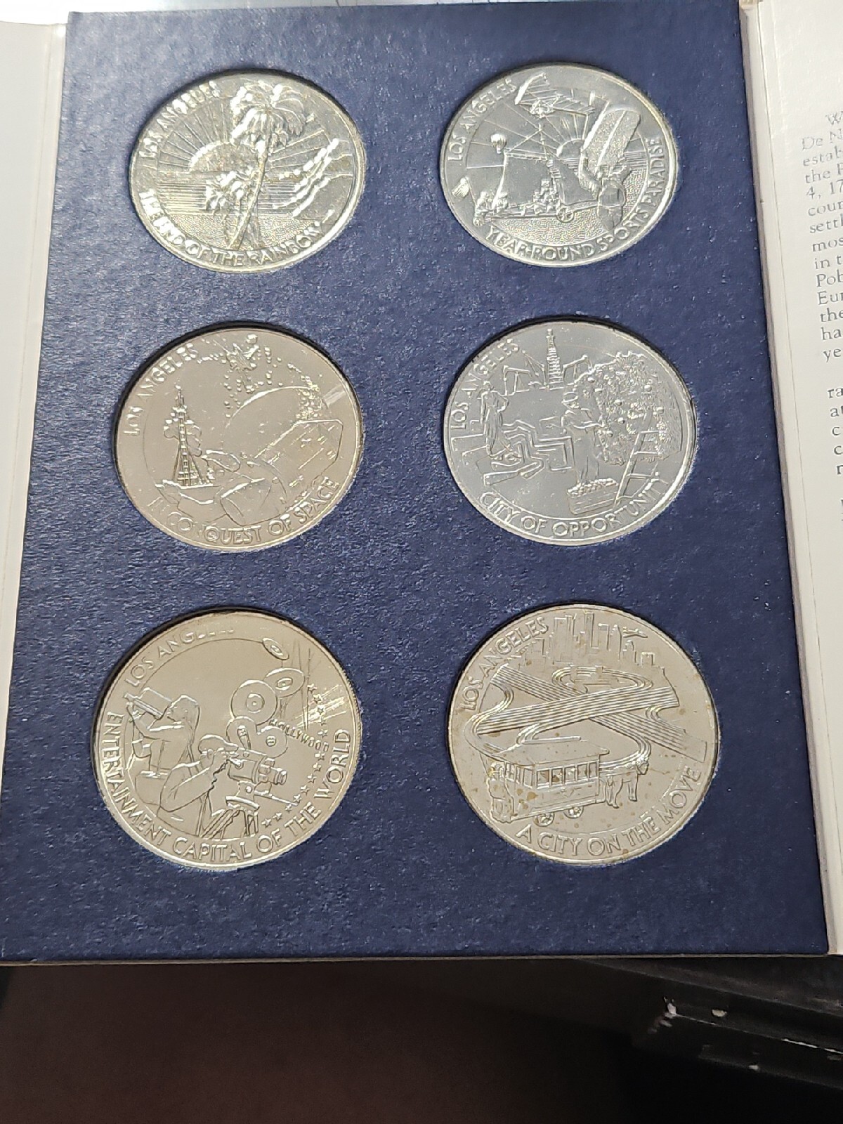 Los Angeles Bicentennial Birthday Dollars Complete Set 6 Coins Medal ...