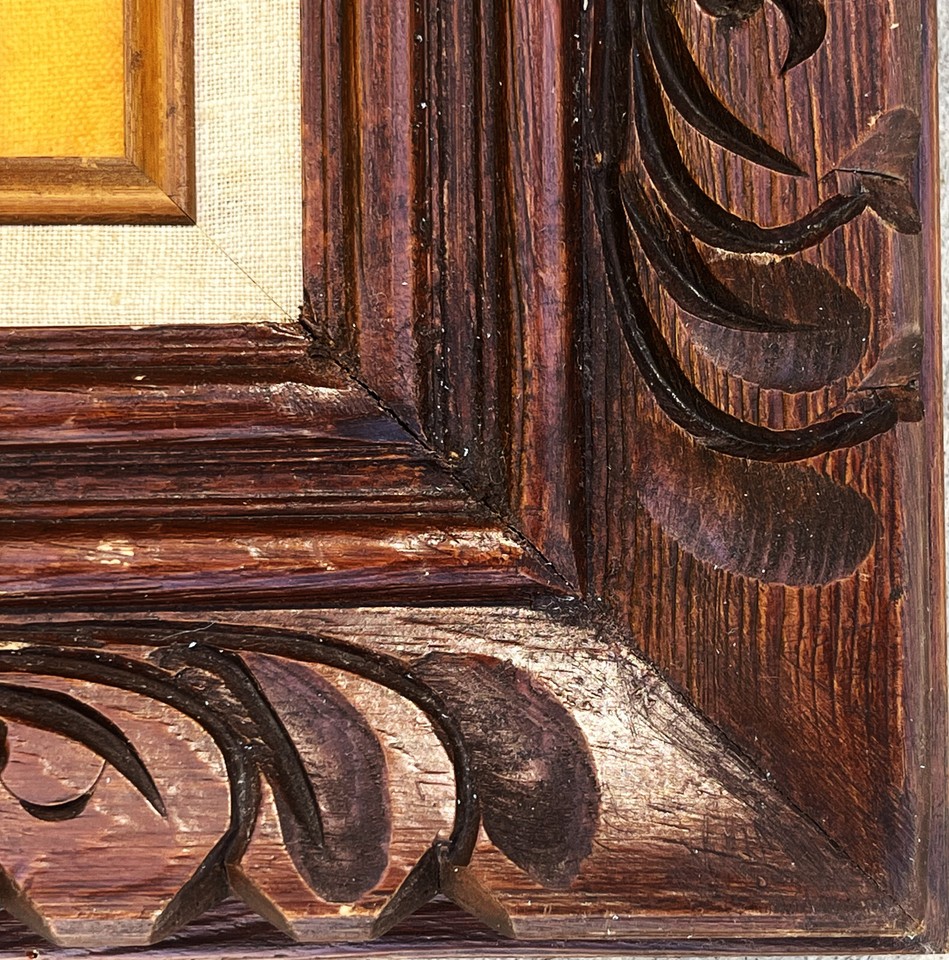 JEWISH JUDAICA RABBI SCHOLAR W/ TEFILLIN FRAMED OIL ON CANVAS PORTRAIT ...