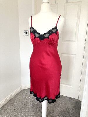 Vintage La Senza 100% Silk Pure Silk Bias Satin Lace Chemise Night ...