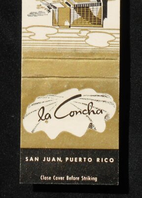 1960s La Concha Hotel Federal San Juan PR Matchbook Puerto Rico | eBay