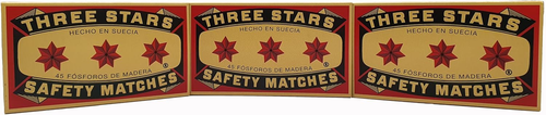 Three Stars Safety Matches, 3 Pack, Strike-On-Box | eBay