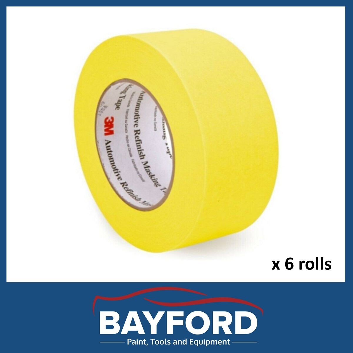 3M-6656 YELLOW AUTOMOTIVE MASKING TAPE 48mm x 55m 6 ROLLS | eBay Australia