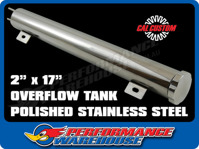 Cal Custom 2" X 17" Radiator Overflow Tank Polished Stainless Steel ...