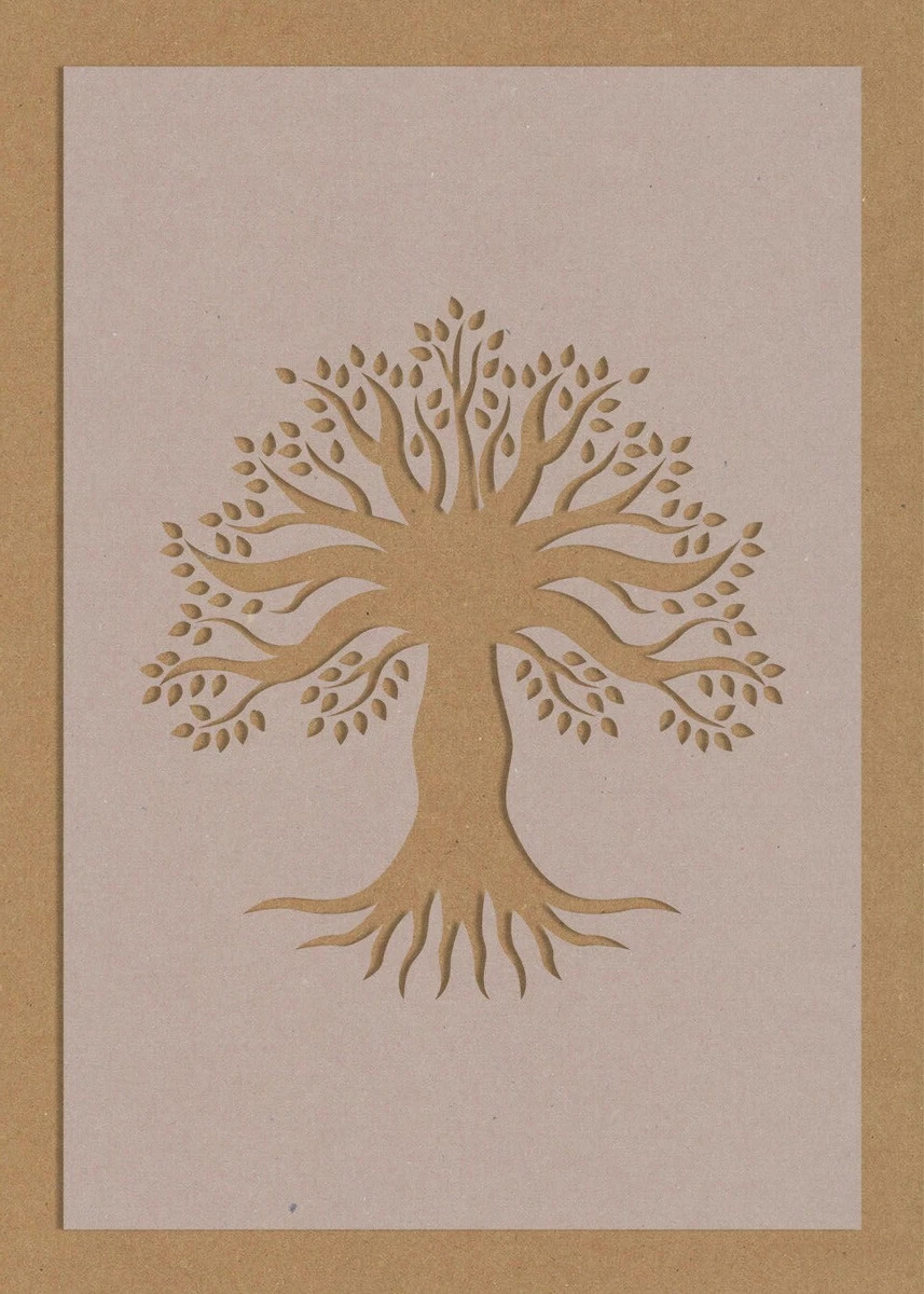 Tree With Roots Stencils