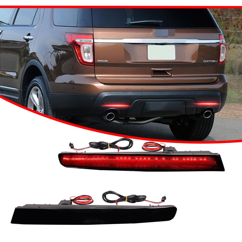 Euro Style Red LED Bumper Reflectors Rear Fog Lights For 2011-2015 Ford ...