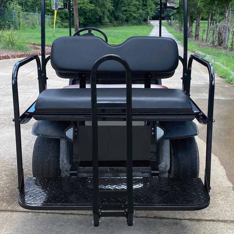 Rear Flip Seat Kit For EZGO Golf Cart TXT 1994-2013 (Black) With Grab ...