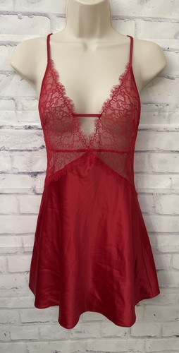 Victoria’s Secret Red Lace Size Small Neglige Sexy Boudoir Sheer ...