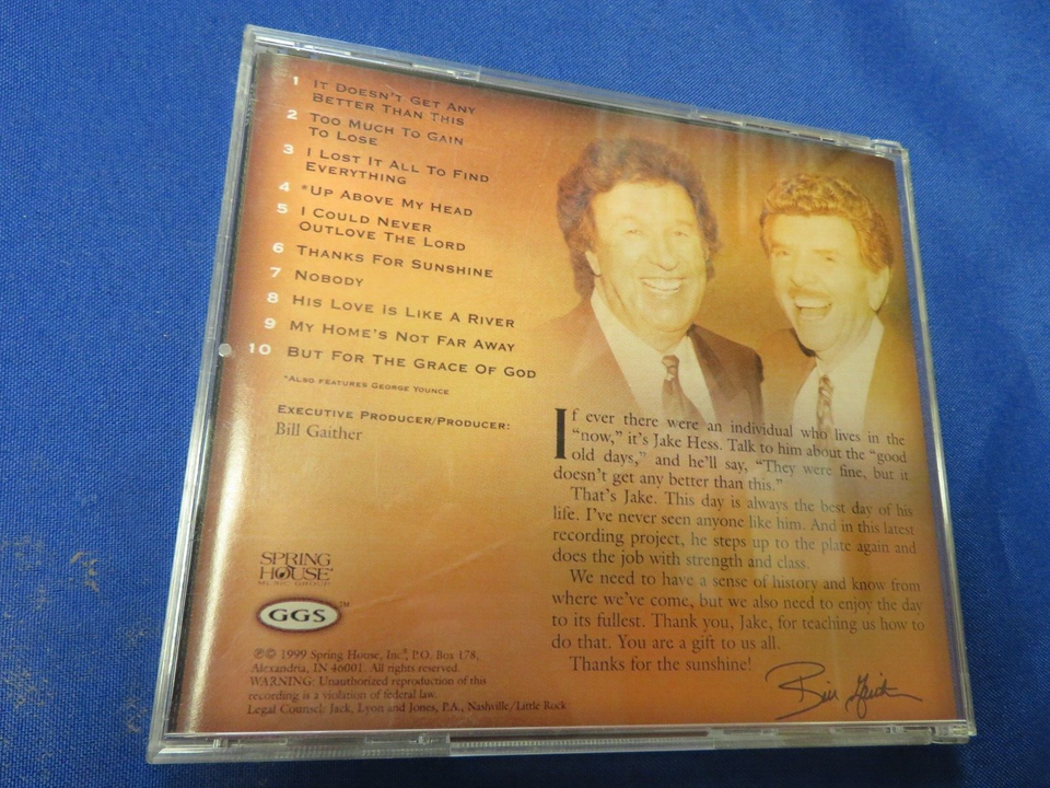 It Doesn't Get Any Better Than This by Jake Hess (CD, 1999) | eBay