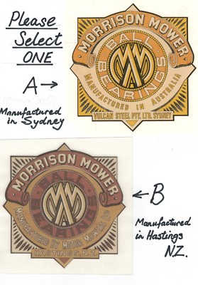 Morrison (Sydney & Hastings) Vintage Motor Mower Repro Side Plate ...