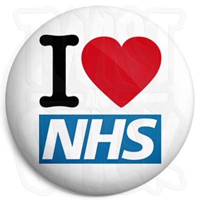 I Love The NHS - 25mm Heart Button Badge - Support UK National Health ...