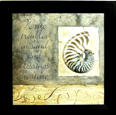 SEASHELL PICTURE INSPIRATIONAL VERSE NAUTILUS SEASCAPE BATHROOM FRAMED ...