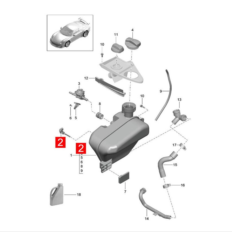 AD Engine Coolant Level Sensor 97060650300 for Porsche Cayman (981 ...