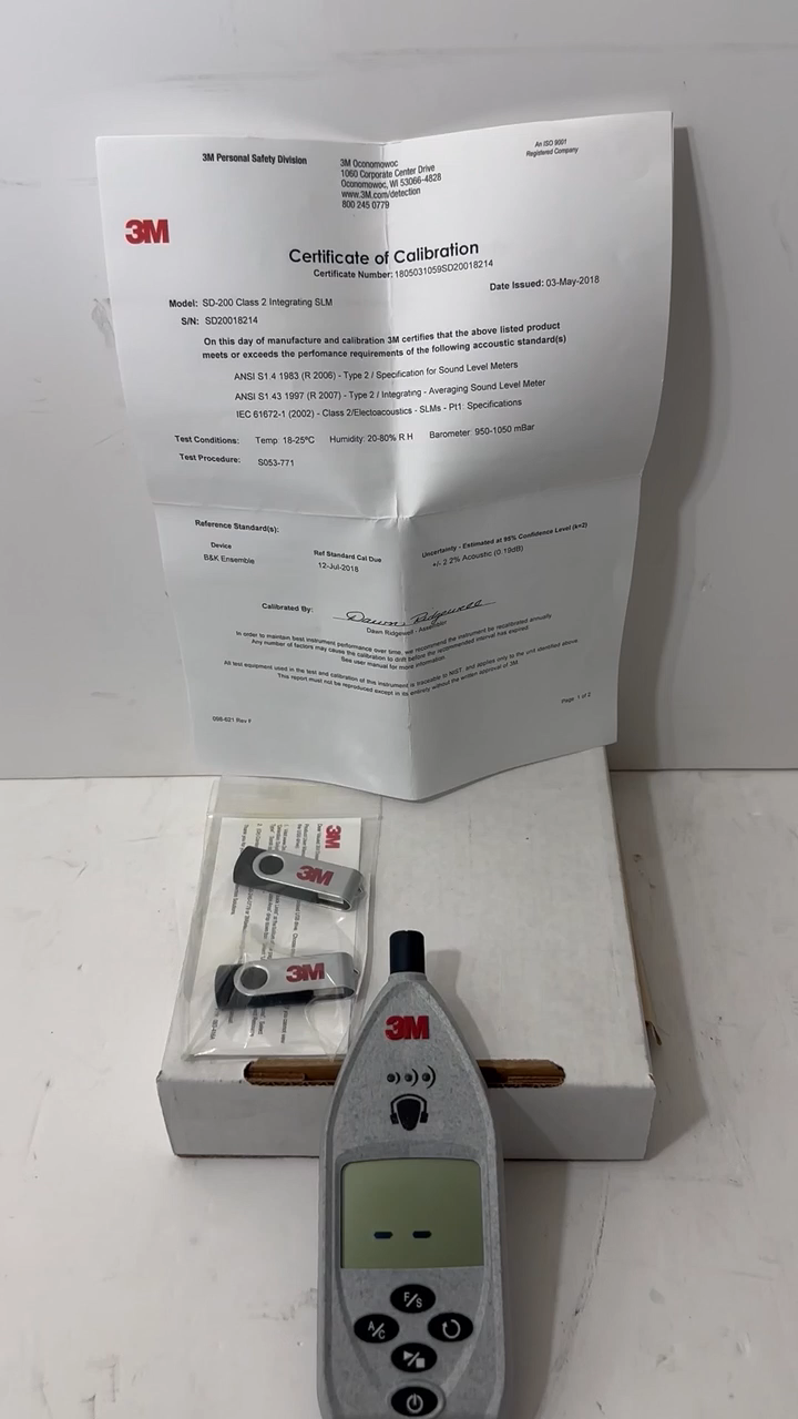 3M SD-200 Calibrated Sound Leveling Meter Detector w/ USB Cable | eBay