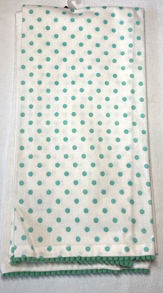 TABITHA WEBB KITCHEN TOWELS (2) BUNNY BOW TIE TURQUOISE 20 X 28 COTTON ...