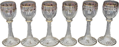 Fritz Heckert Décor Oskar Jummel Polychrome Enamelled Wine Glass 1900 ...