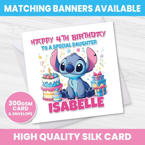 PERSONALISED STITCH BIRTHDAY CARD ANY NAME AGE RELATION OCCASION | eBay UK