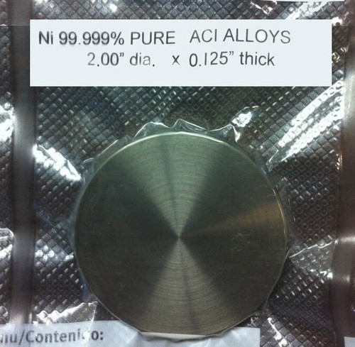 Nickel 99.999% pure, 2.00" diameter x 0.125" thick | eBay
