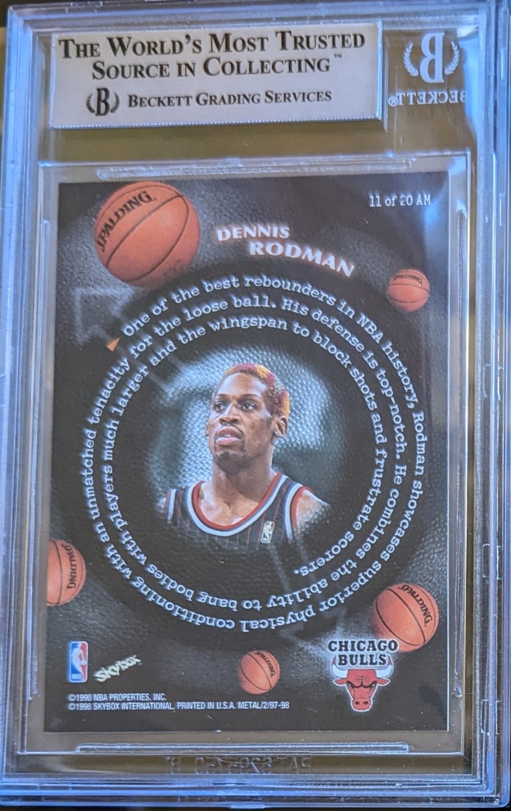 1997 Metal Universe Dennis Rodman All Millennium BGS 9 Mint Chicago ...