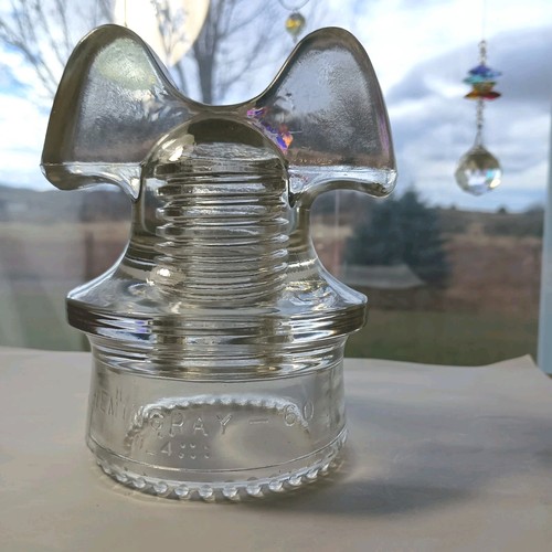 CD 257 [120] Hemingray-60 clear glass "Mickey Mouse" insulator, VNM | eBay