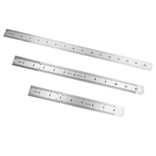 Graduated Steel Ruler Multi Functional Drawing Precision Office Metal ...