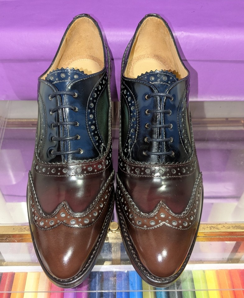 Office of Angela Scott Mrs. Doubt Colorblock Leather Heeled Oxfords EU ...