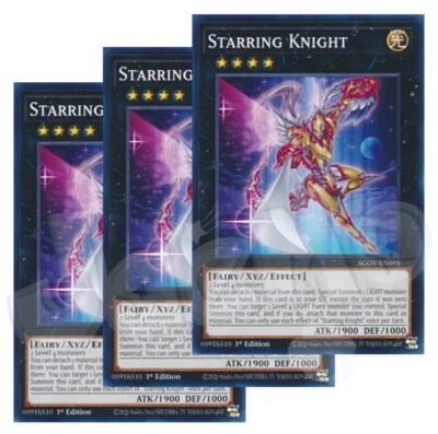 Yugioh - Starring Knight x 3 - 1st Edition NM - Plus Free Holographic ...