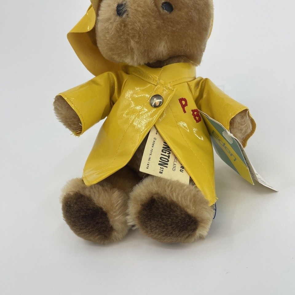 Vintage 80s Paddington Bear by Eden 9" Plush Stuffed Animal Yellow ...