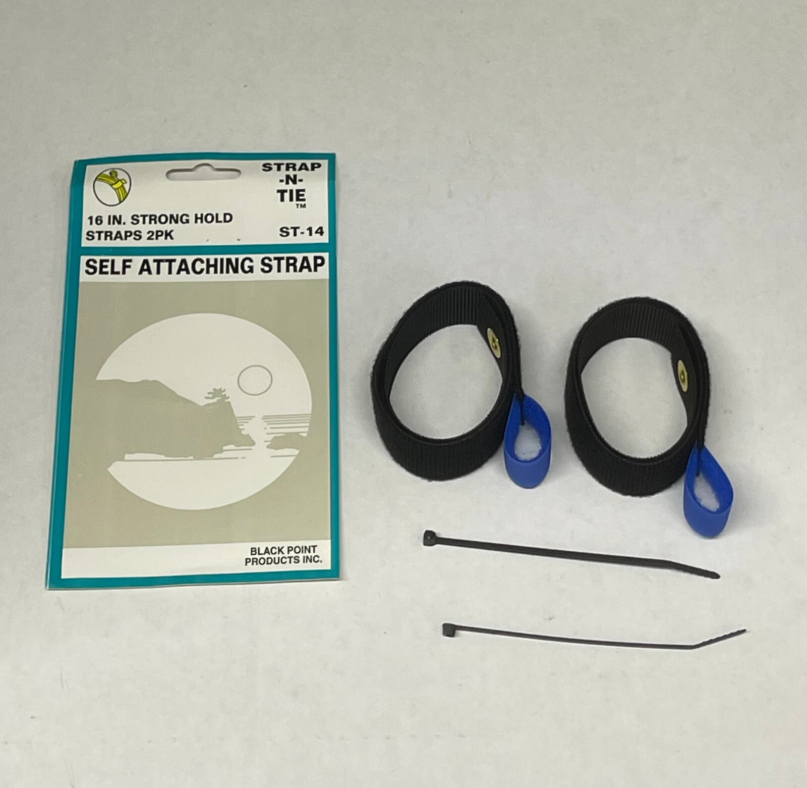 Adjustable And Reusable Strap-N-Tie All-Purpose Straps Black 16" x 1 ...