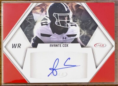 Avante Cox 2023 SAGE Football Autograph Red #A-AC Southern Illinois ...
