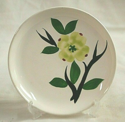 Dixie Dogwood Stetson Pottery Bread & Butter Plate Lime Green Blossom ...