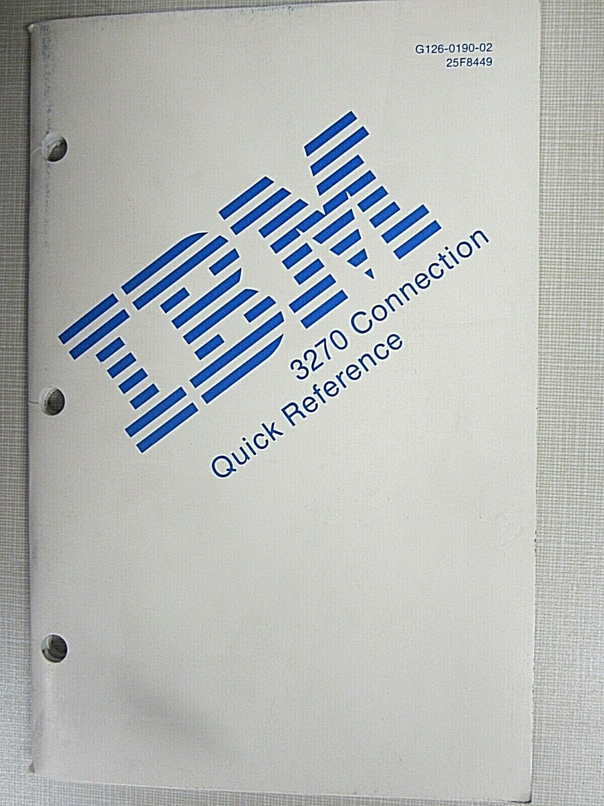 IBM 3270 Connection Quick Reference Guide (P/N 25F8449) | eBay