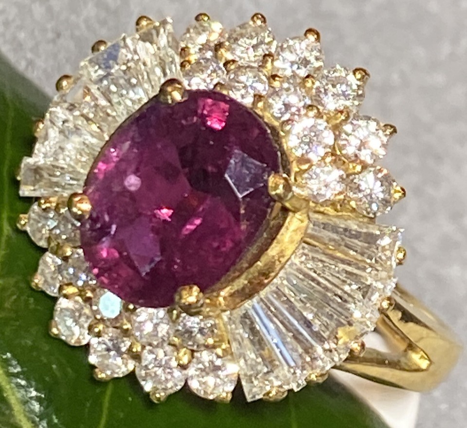 Vintage Diamond Ruby Ring Estate Fine Jewelry Pre-Owned Size 6.5 ...