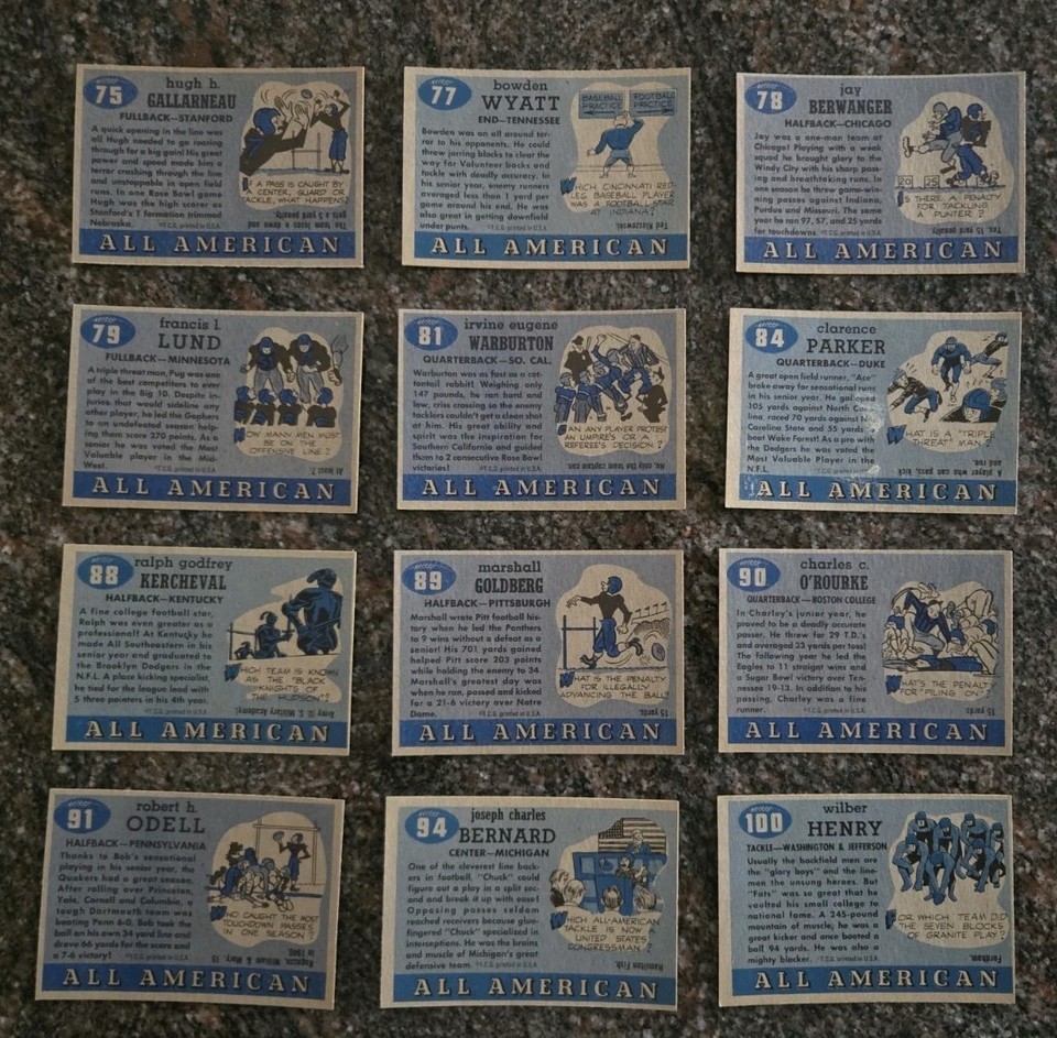 12 - 1955 Topps All American Football Card Lot (High Grade!!) | eBay