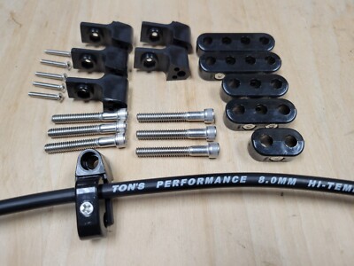 Ton's V8 7-8mm Clamp on Horizontal Wire Loom Kit Black Valve cover ...