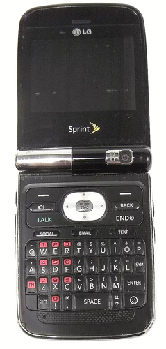 LG Lotus Elite LX610 - Black ( Sprint ) Very Rare Keyboard Flip Phone ...