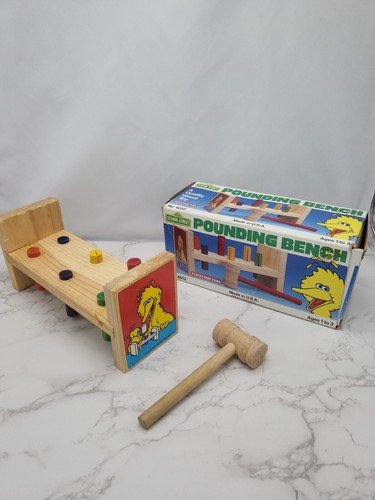 Vintage Rare Sesame Street Tootsietoy Pounding Bench - 1990 Wooden Hammer 4012 | eBay