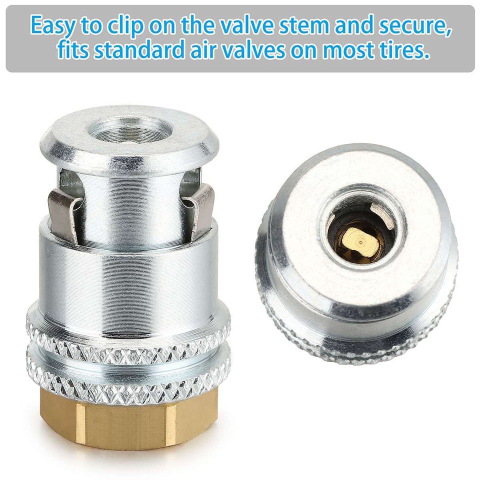 2Pcs Lock On Air Chuck 1/4" NPT Closed Flow Brass Tire Air Chuck For ...