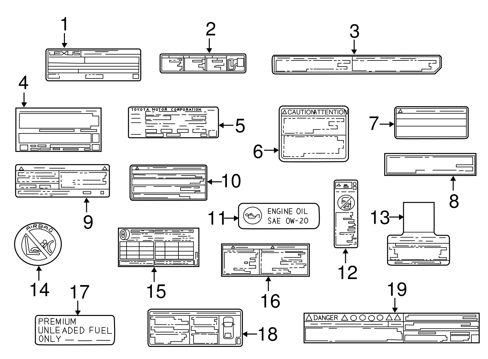 Genuine Lexus Caution Label 88723-53020 | eBay