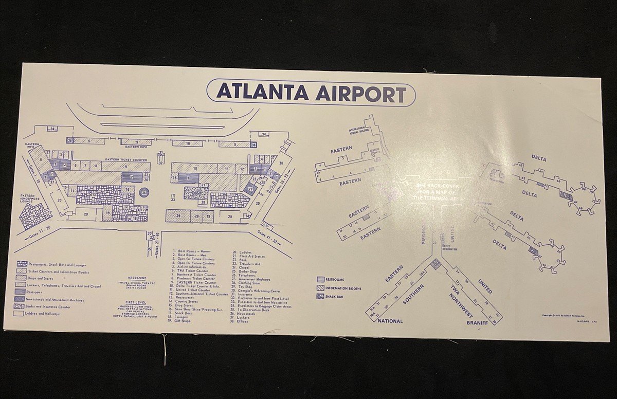 Atlanta Airport Layout Diagram Map Of Hartsfield Jackson Atlanta