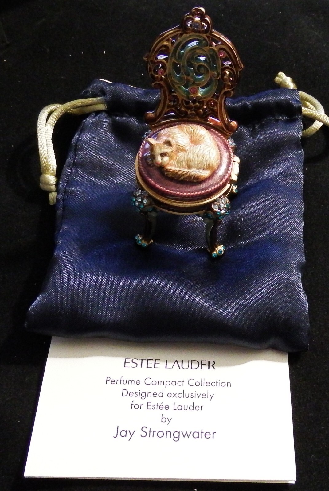 Estee Lauder Pampered Kitty (Jay Strongwater) Solid Perfume Compact NEW ...