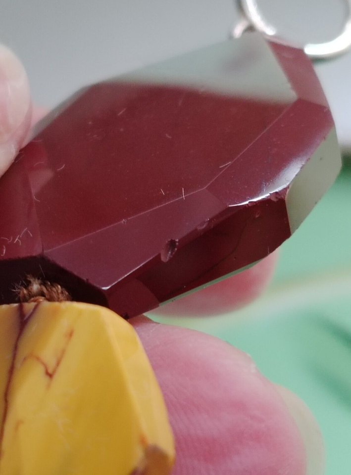 Mookaite Octagon Polished Stones Knotted In Between With 925 Silver ...