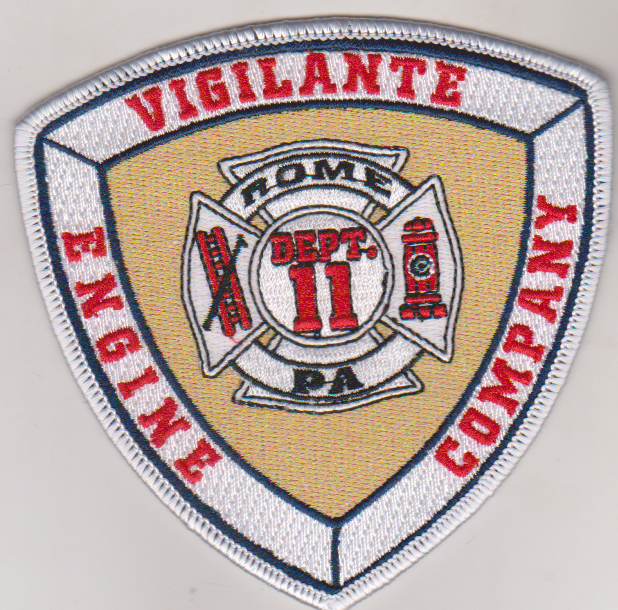Vigilante Engine Company PA Fire Dept. patch makers mark on back | eBay