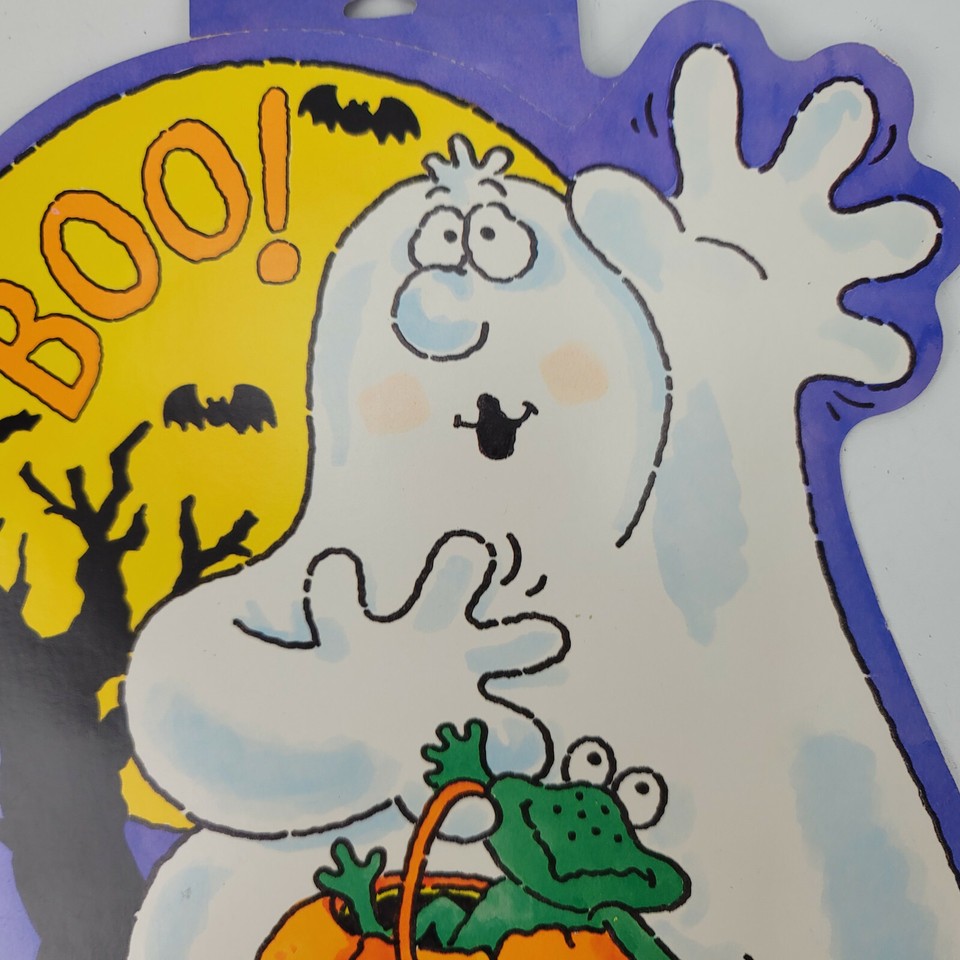 Vtg 1988 Hallmark Ambassador Boo Ghost Paper Die Cut Halloween Wall ...