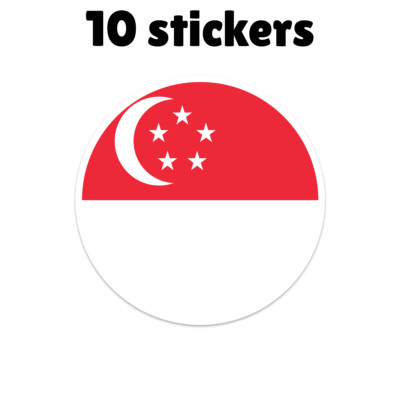 Singapore Round Circle Flag Sticker Decal Vinyl Fade & Waterproof ...