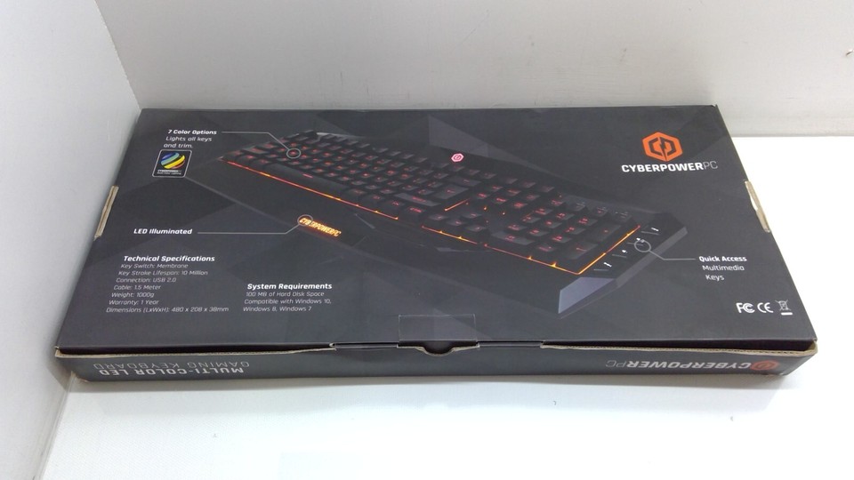 NEW CyberPowerPC multi-color led gaming keyboard wired USB | eBay