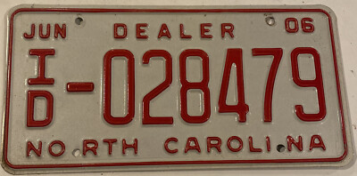 2006 north carolina dealer license plate 028479 | eBay