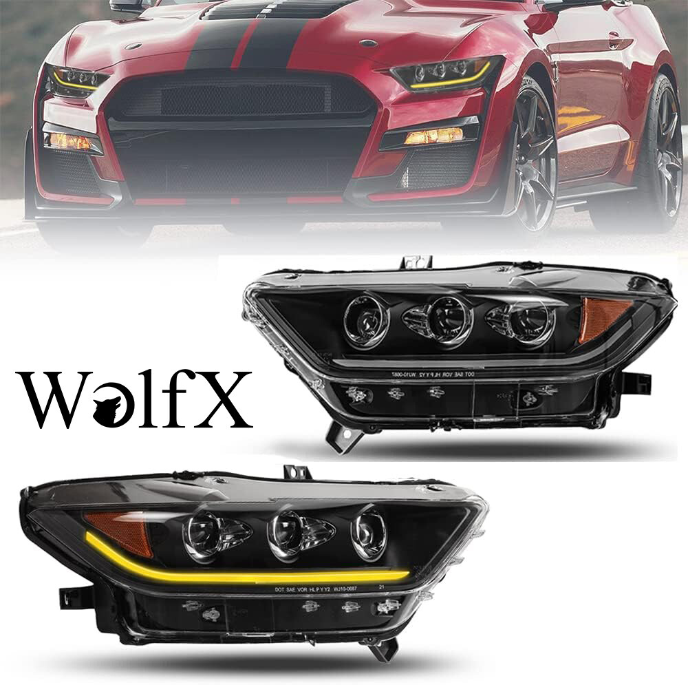 LED Sequential Headlights For 15-17 Ford Mustang/16-20 Shelby GT350/20 ...