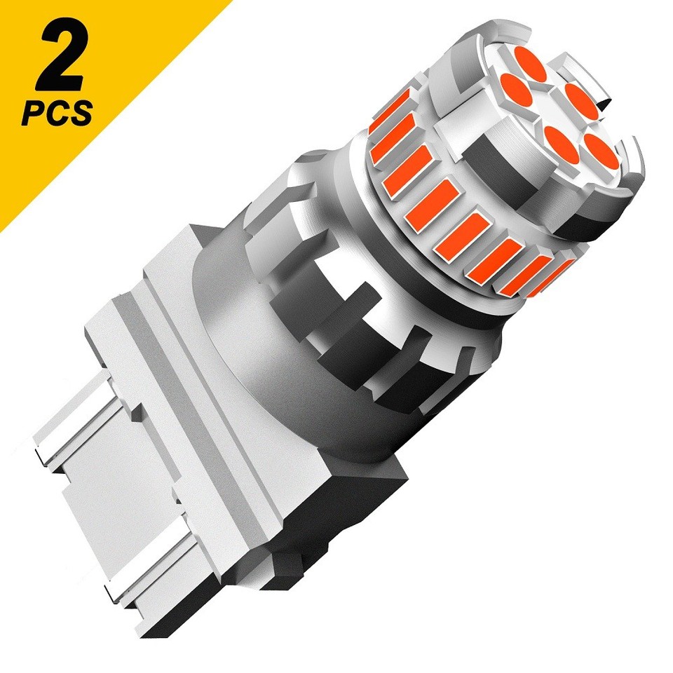 2PCS 3157/3156/3056/3456/4156 LED Tail Brake Stop Light Bulb Red Plug ...